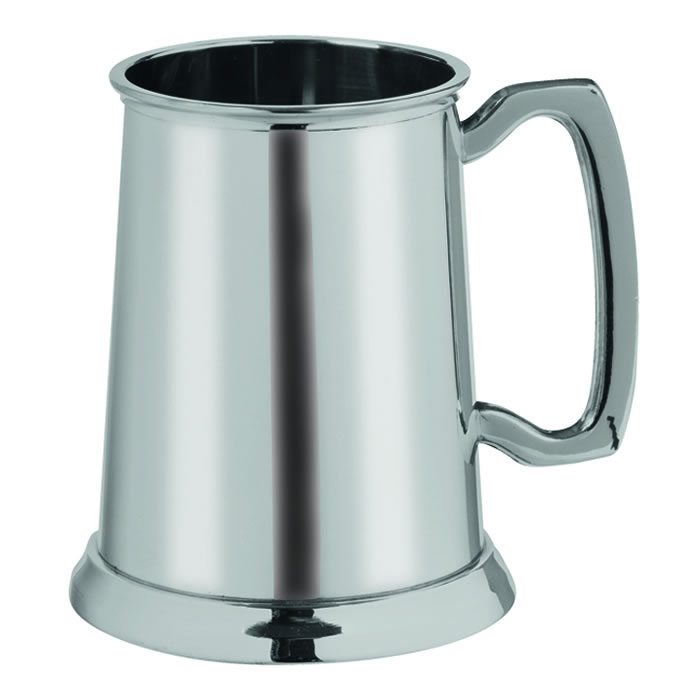 Pewter 1 Pint Glass Bottom Tankard
