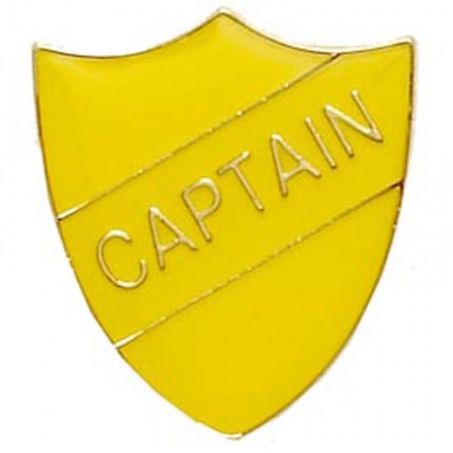 22 x 25mm Yellow Captain Shield Lapel Badge