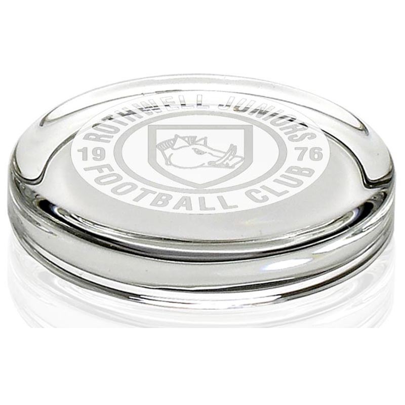 3 Inch Plain Round Crystal Paperweight Award