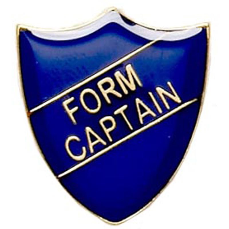 22 x 25mm Blue Form Captain Shield Lapel Badge