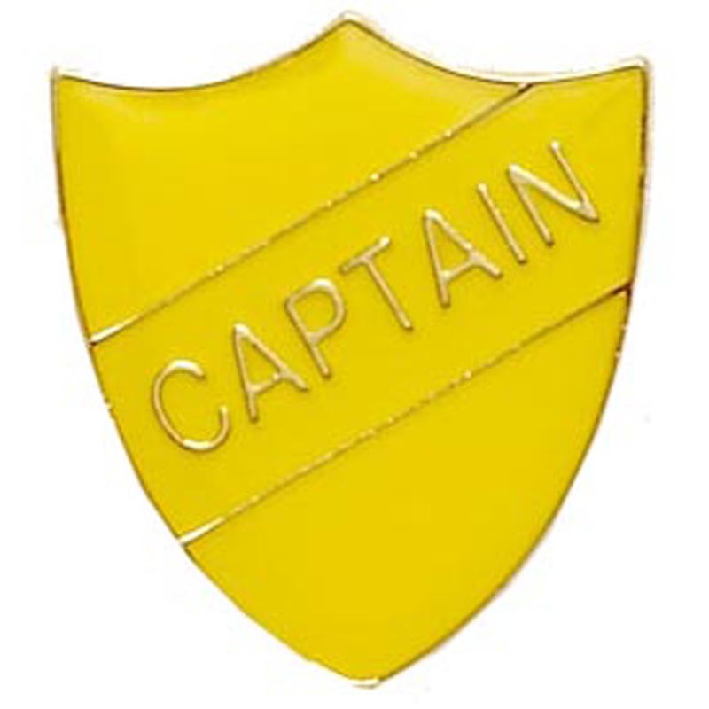 22 x 25mm Yellow Captain Shield Lapel Badge